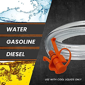 GasTapper Deluxe Siphon Pump for Gas, Diesel & Water - 8' Hose, 4 Gls/Min
