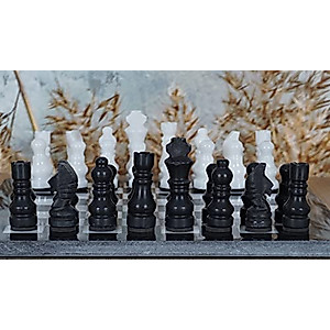 RADICALn Handmade Marble Weighted Black and White Staunton Tournament Chess Board Games Set - Elegant Home Décor Chess Game Sets Gift for Family