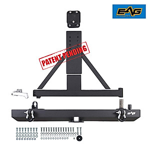 EAG Classic Rear Bumper with Tire Carrier Black Textured Fit for 87-06 Wrangler TJ YJ