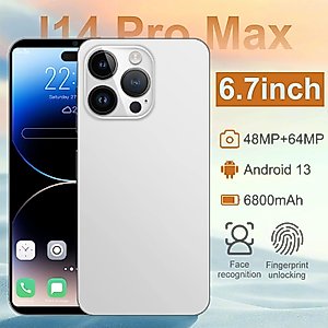 Unlocked Smartphone, I14 Promax Cell Phone for Android11, 6.1in 10 Core CPU, 2G 5G WiFi GPS Navigation Bluetooth5.0, 4GB 64GB Storage, 8MP 16MP Camera, 7000mAhBattery