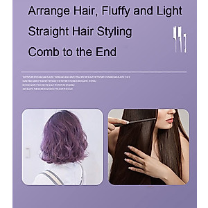 3PCS Hair Brush Set, Fluffy Hair Brush, Rat Tail Comb, Double Sided Edge Bristle Brush Grooming Combs, Bristle Teasing Brush Combs for Men Women Kids Hair Stylying (Black)