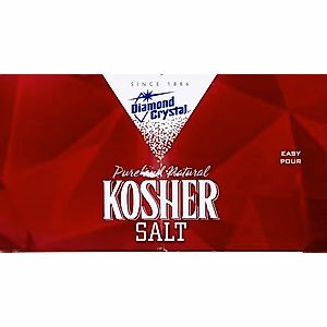 Diamond Crystal Kosher Salt – Full Flavor, No Additives and Less Sodium - Pure and Natural Since 1886 (Restuarant Pack) - 3 Pound Box