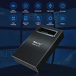 MthsTec 4 in 1 External Bluray Drive, 16X USB 3.0 and Type-C Powerful Desktop External Bluray Drive Burner DVD Burner Optical Drive Charger HDD Enclosure USB HUB for Mac/PC