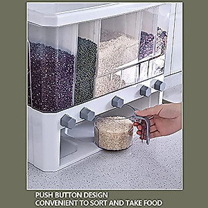 TTONSUE Glass Rice Container Rice Storage Container Rice Dispenser for Black Rice Yellow Rice Red Beans Rice Mung Beans Soybeans and other Granular Grains