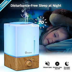 1500ml Aroma Essential Oil Diffuser Large – Exqline Diffuser for Essential Oils Large Room Large Aromatherapy Diffuser Large Room Unique Diffuser Humidifier for Essential Oils (Wood Grain)