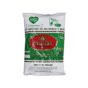 Number One Milk Green Tea Mix in Fine Loose Leaves with Mild Jasmine Flavor, Effortlessly Make Iced Thai Green Tea with Milk or Boba Tea, 70-Year-Old Traditional Brand from Thailand (7 oz Bag)