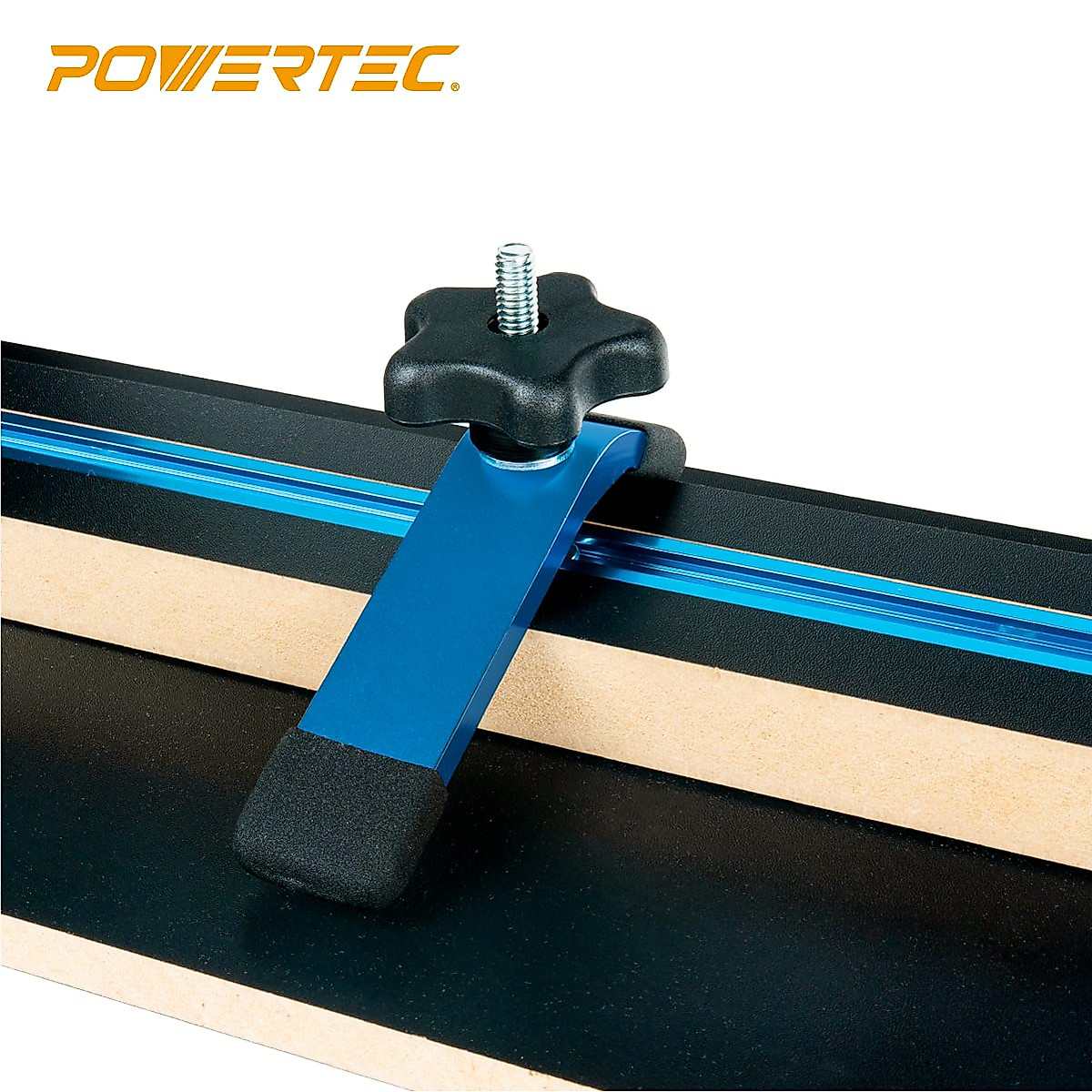 POWERTEC 71395 Taper/Straight Line Jig for Table Saws with 3/4” Wide by 3/8” Deep Miter Slot