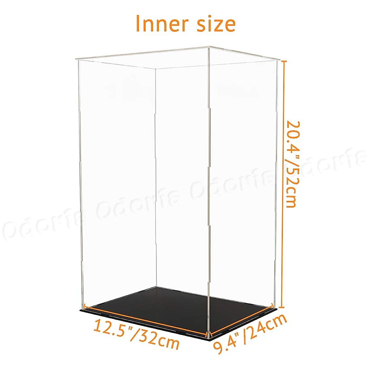Odoria Clear Acrylic Assembly Required Display Box Case 20" High Figure Display Dustproof