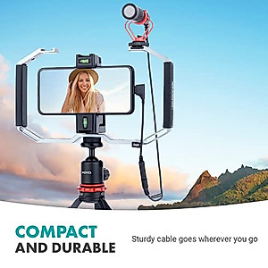 Movo UCMA-3 USB C to 3.5mm Audio Adapter for Microphones - 4-Pole Aux to USB Type C Pixel and Galaxy Smartphones - Female 3.5mm to USB-C Male Right Angle Head - Type-C USB to 3.5mm Jack Audio Adapter