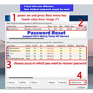 64GB - Bootable Windows 11/10 / 8.1/7, USB Driver 3.2 for Reinstall Windows, Reset Password, Network Drive,Supported UEFI and Legacy, Data Recovery, Repair Tool