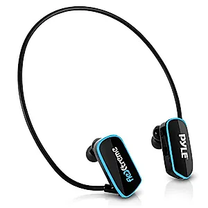 Pyle Upgraded Waterproof MP3 Player - V2 Flextreme Sports Wearable Headset Music Player 8GB Underwater Swimming Jogging Gym Earphones Rechargeable Flexible Headphones USB Connection9 -PSWP14BK