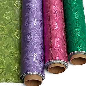 Paper Mart White Floral Foil, 20 Inches by 10 Yards, Poly Lined, Embossed Flower Wrapping Paper for Bouquets, Plants, and Decor