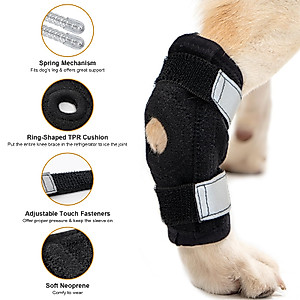 Avont Dog Leg Brace for Back Leg, Canine Rear Ankle Hock Joint Support Hind Leg Compression Wrap for Torn ACL CCL Arthritis, Dog Brace Sleeve Help Recovery from Surgery -Right(M)