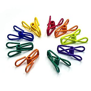 Chip Clips, Utility PVC-Coated Steel Clip for Food Package, Chips Bag, Clothes, Parper, Pack of 16, 2 Inch