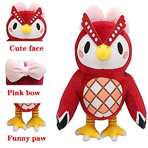 Ycixri Animal Crossing New Leaf Plush Toy Suitable for Collection, Animal Crossing: New Horizons Stuffed Owlette Doll Toy for Boy Girl Christmas Halloween Birthday Gift, 8“ (Celeste)