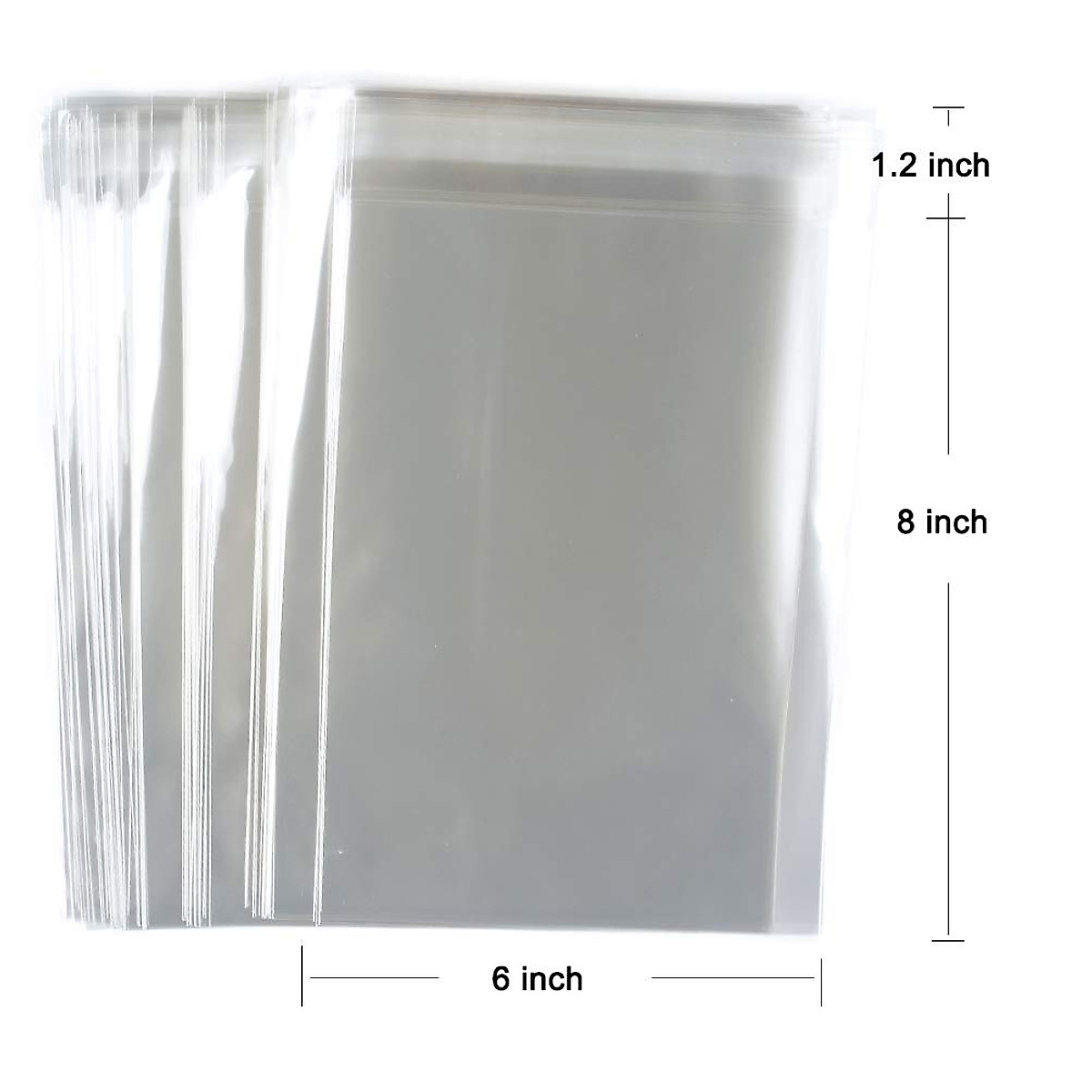 FUNNYARD Self Adhesive Bag 200 PCS 3 x 5 Inch Clear Resealable Cellophane Bags Party Favor Bags Self Sealing Treat Bags for Cookie Bakery Soap (3x5 inch)