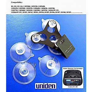 U3C Improved Windshield Mount Bracket with 6 Clear Suction Cups for R1 R3 & Most Uniden Radar Detectors