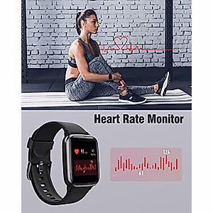 ASIAMENG Smart Watch for iOS and Android Phones IP68 Waterproof, Fitness Tracker Watch with Heart Rate/Sleep Monitor Steps Tracker Calories Counter Smartwatch for Men Women