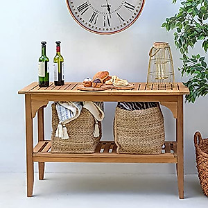 Cambridge Casual Indonesian Teak Auburn Outdoor Console Table, Natural