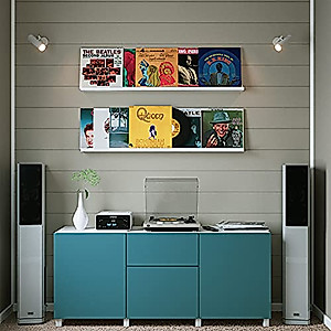 Wallniture Boston 46 Inch White Wall Shelf for Picture Frames, Narrow Picture Ledge Shelf for Wall Decor, Wood