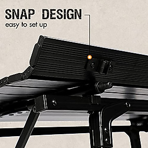 PORTAL Camping Table Foldable Portable with Adjustable Legs, Aluminum Folding Table Roll Up Table with Carrying Bag for Outdoor, Beach, Picnic, Backyards, BBQ and Party, Black