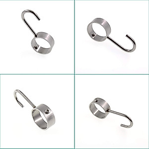 Ulifestar Stainless Steel Kitchen Hanger Hooks,Heavy Duty Rod Tube Rail Hanger Hooks for Hanging Pots and Pans,Towels,Oven Mitts,Fits for 25mm/1" Dia Rod,6 Pack (25mm Diameter)