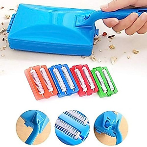 1pc Double Hand Brush Head Table Mat Plastic Brush Sweeper Crumbs Dirt Cleaner Household Cleaning Roller Brushes Random Color