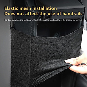 Yavozokl Car Center Console Cover, Leather Arm Rest Cover for Car, Car Armrest Storage Box Cover Mat, Center Console Lid, Car Interior Accessories for Vehicle, SUV, Truck, Car ([Thick]-Wave Black)