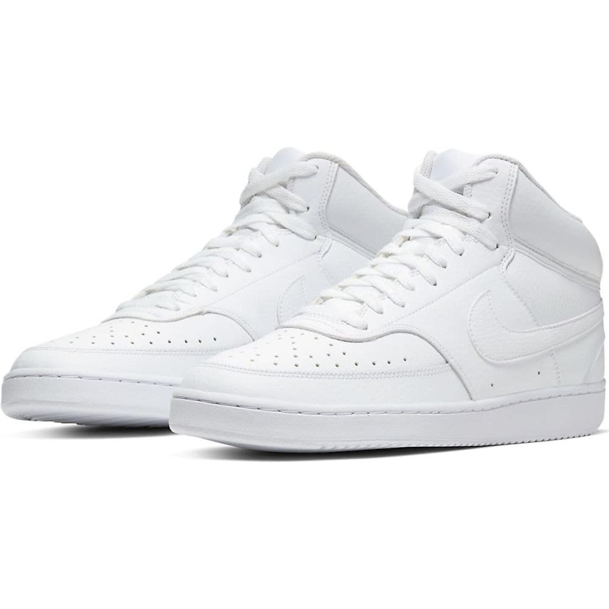 Nike Men's Court Vision Mid Sneaker, White/White-White, 10