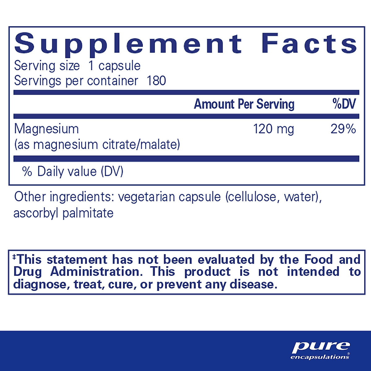 Pure Encapsulations Magnesium (Citrate/Malate) - Magnesium Supplement to Support Nutrient Utilization, Energy, Bones & Heart Health* - with Magnesium Citrate & Malate - 180 Capsules