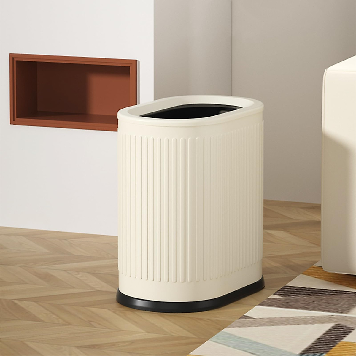 IVTUVTI Slim Bathroom Trash Can, 1.6 Gallon Garbage Can with Inner Barrel, Small Stainless Steel Wastebasket, Garbage Container Bin Waste Bin for Kitchen, Home, Office, Bedroom