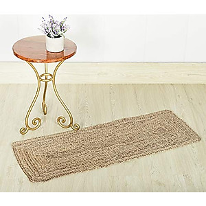 Madhu International Natural Jute Table Runner Rug, Long-Lasting Hand-Woven Rectangular Area Rug, Made from Jute Material for Indoor & Covered Door Entrances, 13 X 36 Inch