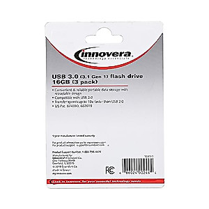 Innovera 82316 16 GB USB 3.0 Flash Drive (3/Pack)