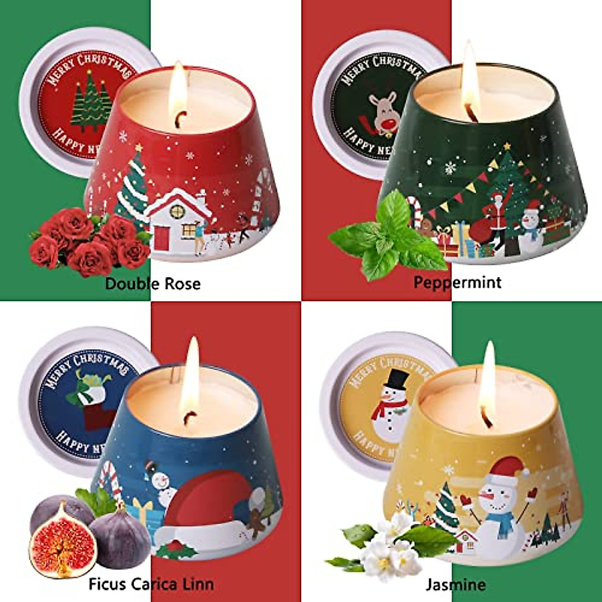 ASYOUWISH Scented Candles, 4 Pack 5.29 Oz Natural Soy Wax Candle, Candles for Home Scented, for Stress Relief, Bath and Body Care Candles, Holiday Candle Gifts for Women.