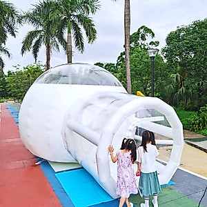 Inflatable Bubble House, 2~3 People Air Column Half-Transparent Tent for Camping, Blow up Dome Tent for Outdoor Stargazing, Music Festival, Family Day Party, Accommodate 1.8mx1.5m Bed