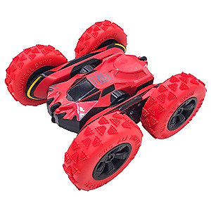Threeking RC Stunt Car Remote Control Cars Toy Double-Sided Driving 360-degree Flips Rotating Cars Toys for Kids Boys Girls Ages 6+,Red