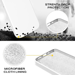 VENINGO iPhone 13 Case, Phone Case iPhone 13,Slim Fit Liquid Silicone Soft Gel Rubber Lightweight Microfiber Lining Shockproof Anti-Scratch Protective Phone Cover for iPhone 13 6.1'' 2021, White