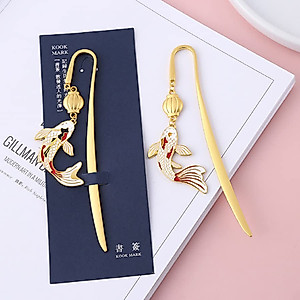 ARFUKA Bookmarks Lucky Fish Metal Bookmark Reading Book Markers Gifts for Women, Kids, Teens Girls, Readers and Book Lovers