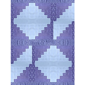 Purples and White Log Cabin Block Kit - Makes a 42 x 56 Quilt Top Only