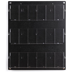 Displays2go Wall Mount Acrylic Brochure Holder, 9-18 Adjustable Pockets, Tiered Design - Black (2RP9BLK)
