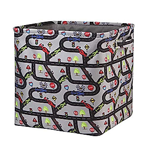 Awekris Foldable Storage Cube Bins Fabric Storage Basket [1-Pack] 12x12x12 inch Collapsible Storage Box Organizer with Handles for Cubby Shelf Nursery Home Closet Large