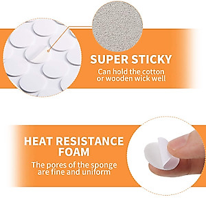 500 Pieces Candle Wick Stickers Wax Stickers Candle Wick Glue Heatproof Glue Adhere Steady in Hot Wax Double-Sided Stickers for Candle Making