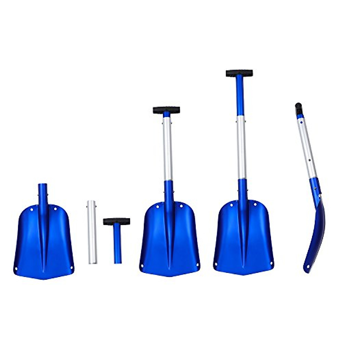 MQUMSA Portable Colorful Telescopic Aluminum Car Adjustable Extended Edition Snow Shovel (Blue + Silver)