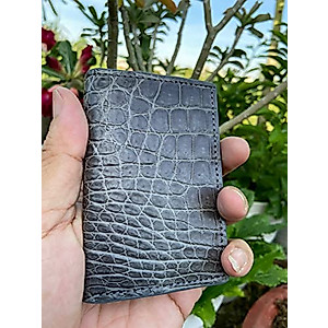 Double side Grey Crocodile Alligator leather skin Credit Cardholder, leather credit cardcase, leather creditcard cover