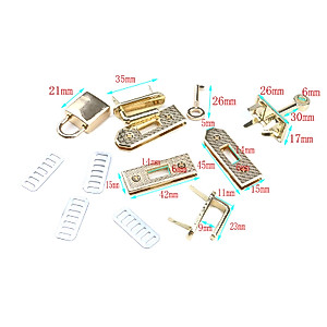 Semetall Purses Locks Kits Closure Wallet Locks Metal Twist Turn Lock Closure for DIY Handbag Shoulder Bag Making Accessories(Set of 7,Golden)