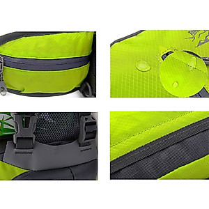 Multifunctional Water Resistant Waist Pack Backpack Daypack with Water Bottle Pockets for Running/Hiking/Cycling/Traveling (Black)