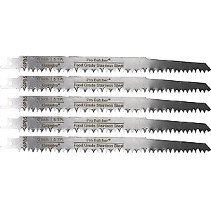 Caliastro 9-Inch Stainless Steel Frozen Meat Bone Cutting Saw Blades for Reciprocating and Sawzall Saws 5-Pack