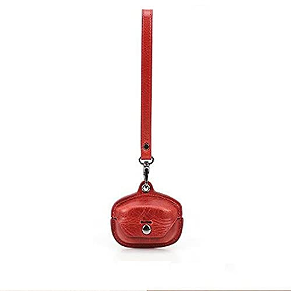 Genuine Leather Case Compatible with Sony WF-1000XM4 True Wireless Earphone Protective Case Crazy Horse Leather Cover with Leather Lanyard (Red)