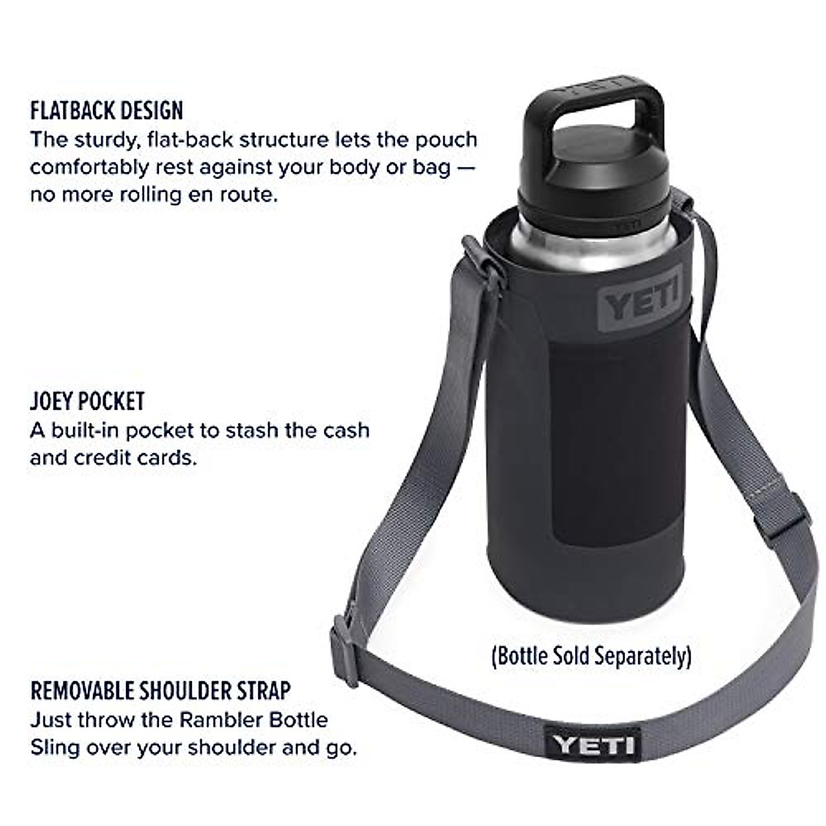 YETI Large Bottle Sling for Rambler 26 & 36 oz. Bottles, Charcoal