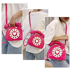 SUKUTU Telephone Shaped Purse Shoulder Crossbody Tote Bags Women Retro Phone Top-Handle Handbags for Girls
